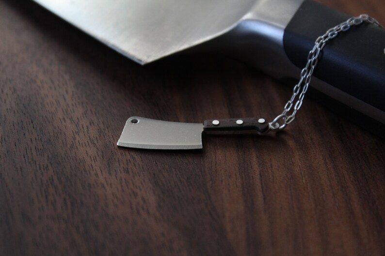 Cleaver Hand Cut Sterling Silver Mini Butcher's Knife Necklace - Etsy