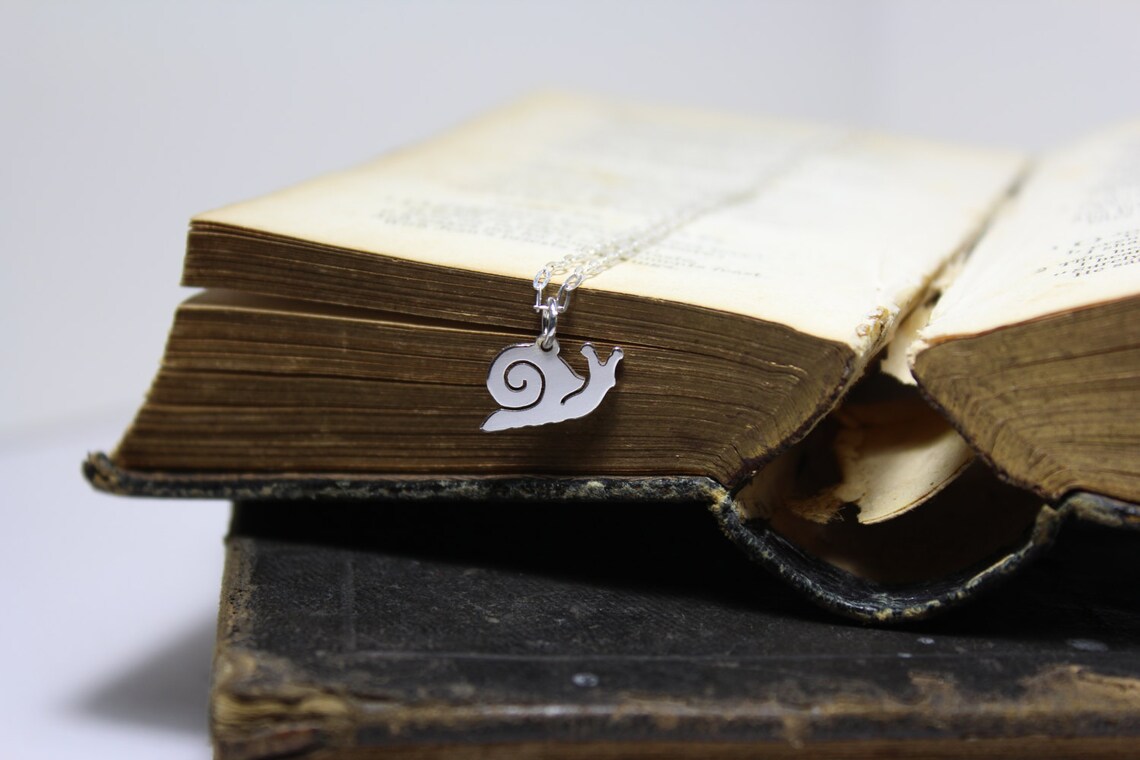 Snail Hand Cut Small Sterling Silver Necklace - Etsy