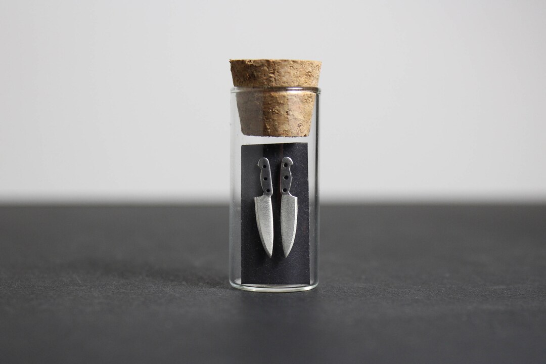 Chef's Knife Hand Cut Small Sterling Silver Stud Earrings - Etsy