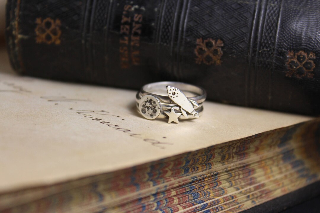 The Explorer Sterling Silver Rocket Ship Stacking Ring - Etsy