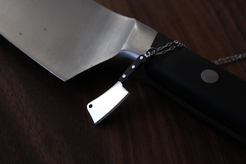 Cleaver Hand Cut Sterling Silver Mini Butcher's Knife Necklace - Etsy