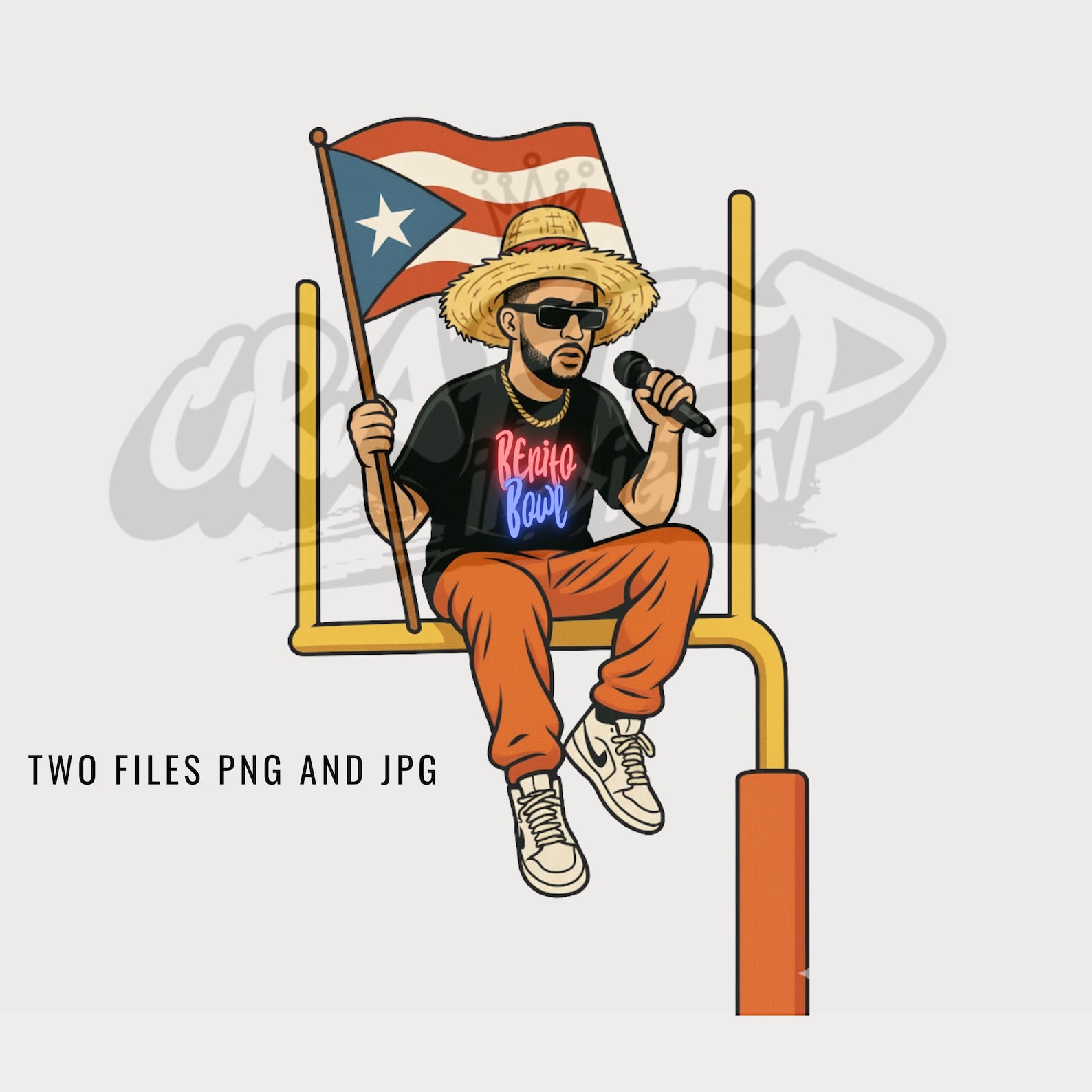 Benito Bowl 2026 PNG Bad Bunny Super Bowl LX Design Puerto Rican Halftime Show Benito PNG Here ...