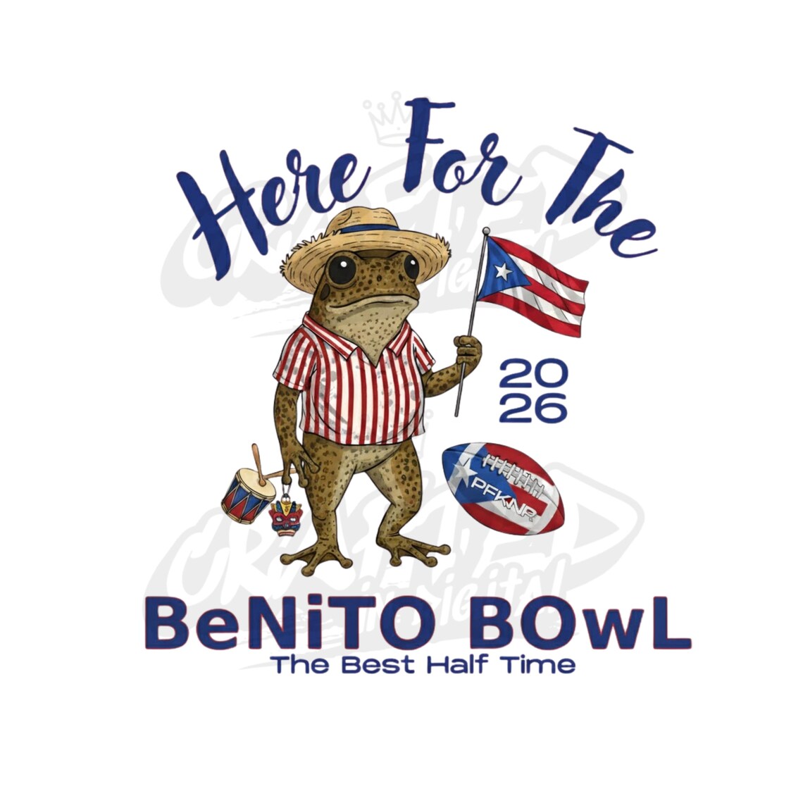 Benito Bowl 2026 PNG Bad Bunny Super Bowl LX Design Puerto Rican ...