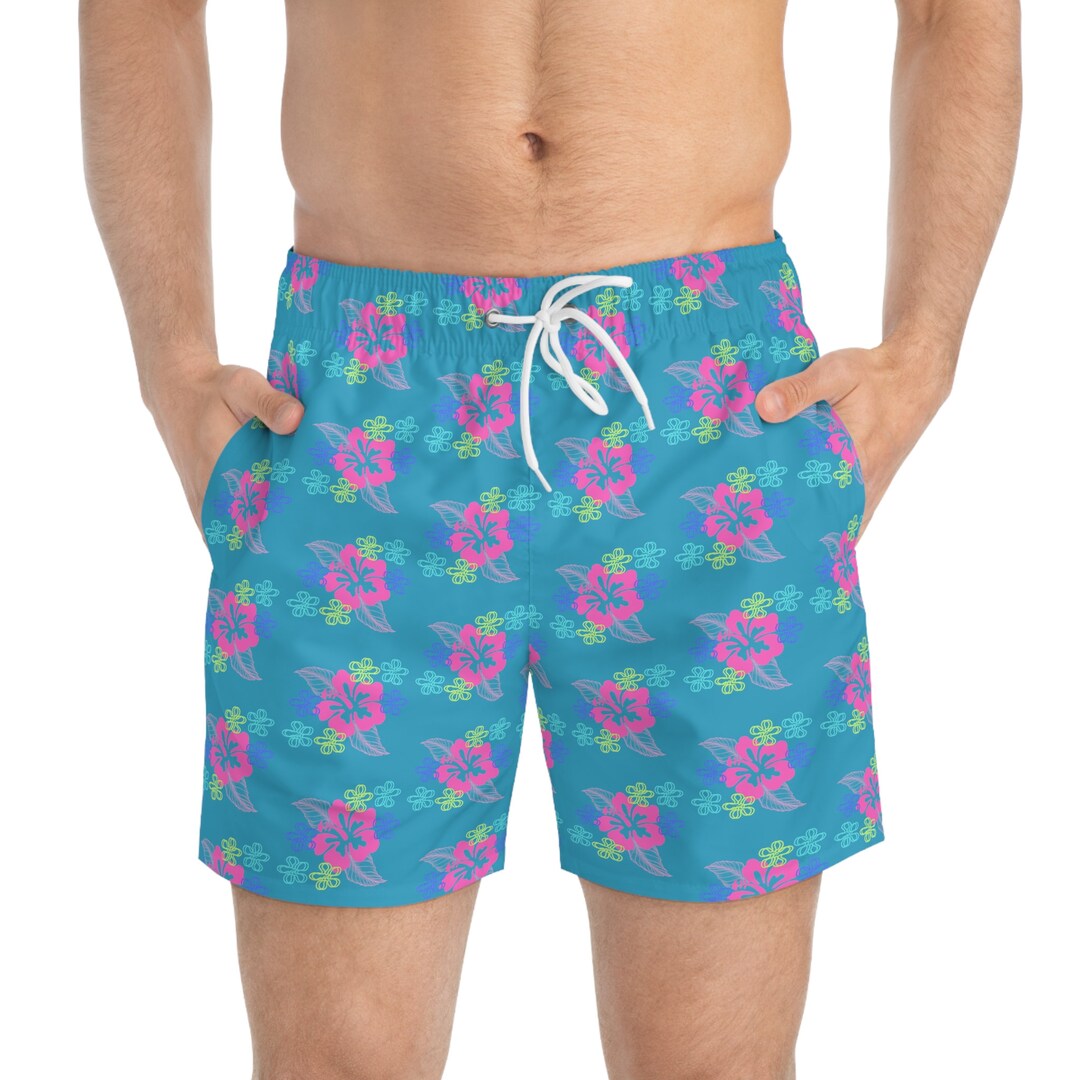 Mens Hibiscus Swim Trunks Bikini Bottom Boyfriend Gift Son Gift Swim ...
