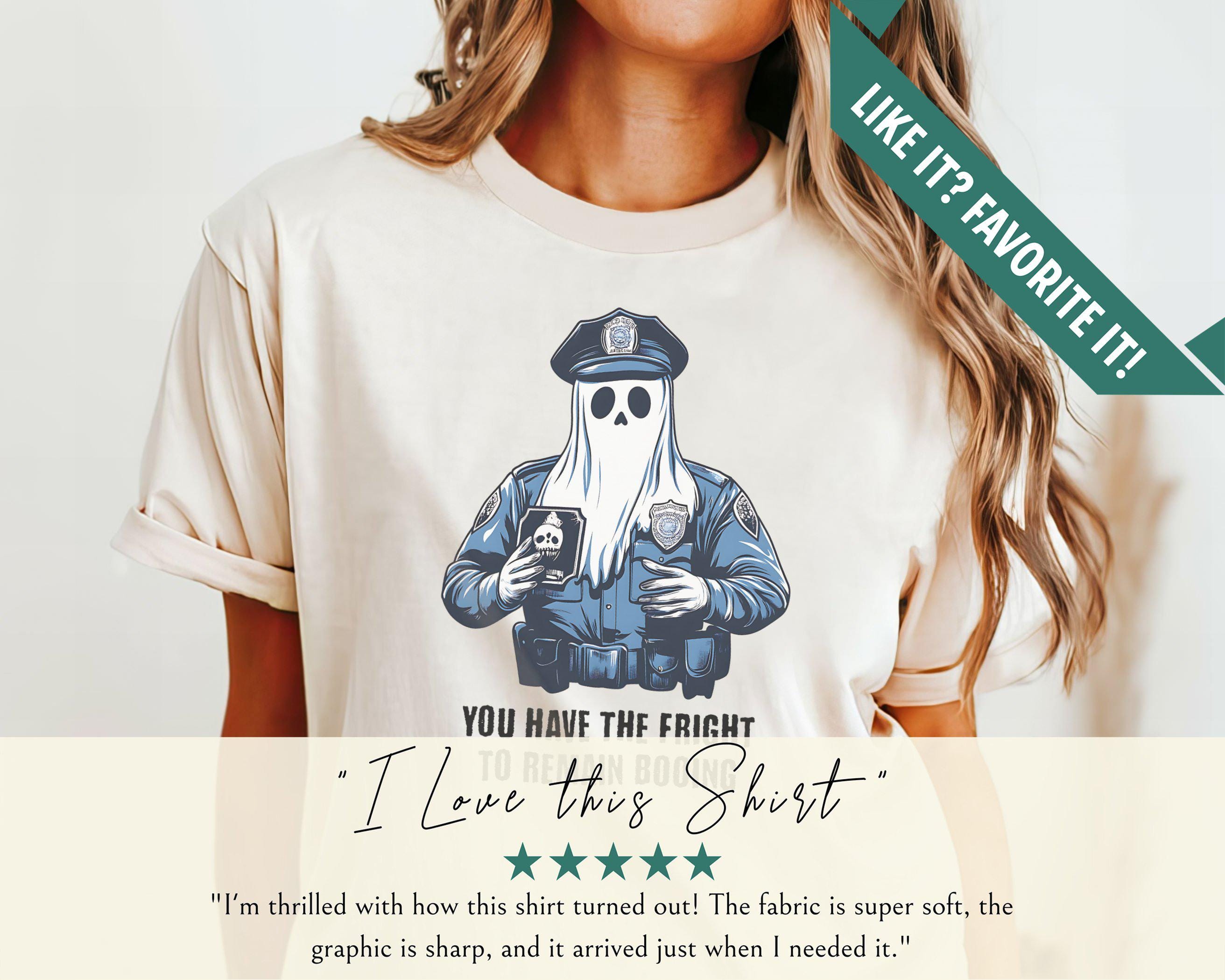 Ghost Police Officer Costume Shirt, Halloween Cop T-shirt, Police ...