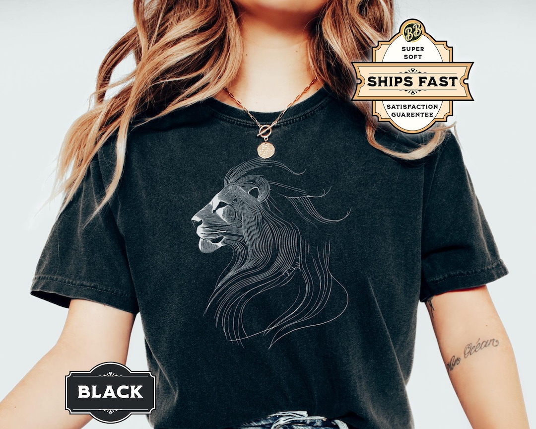 Lion T Shirt, Wildlife Lover Gift, Leo Birthday Present, Safari Animal ...