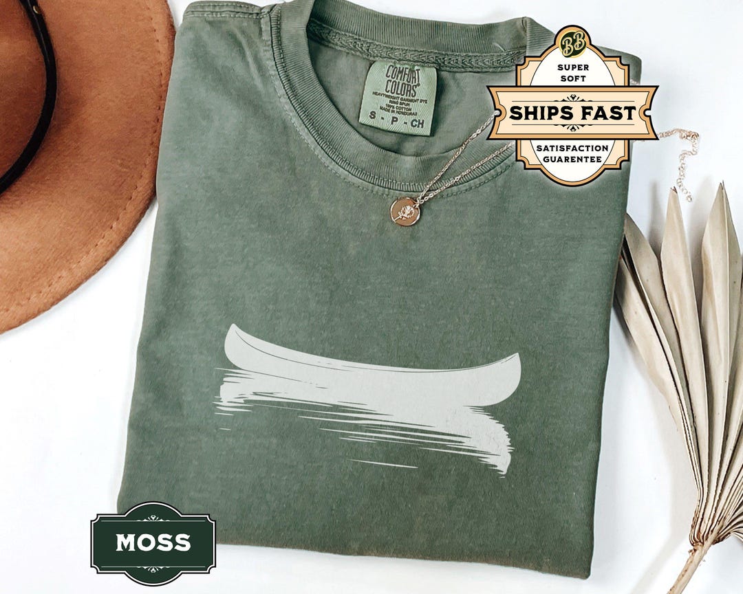 Minimalist Canoe Shirt With Reflection, Peaceful Lake Life Gift, Nature ...