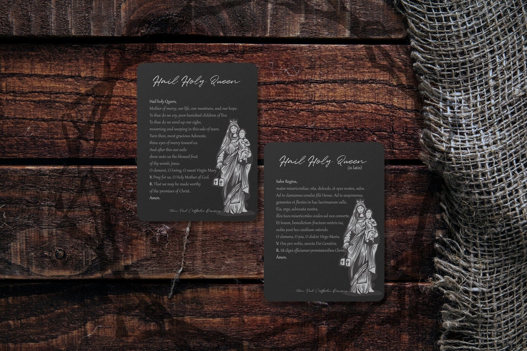 Hail Holy Queen Prayer Card 3x4 English & Latin - Etsy
