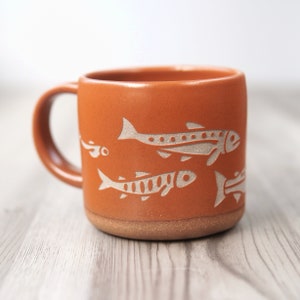 Salmon Fish Mug Sockeye Life Cycle Handmade Pottery - Etsy