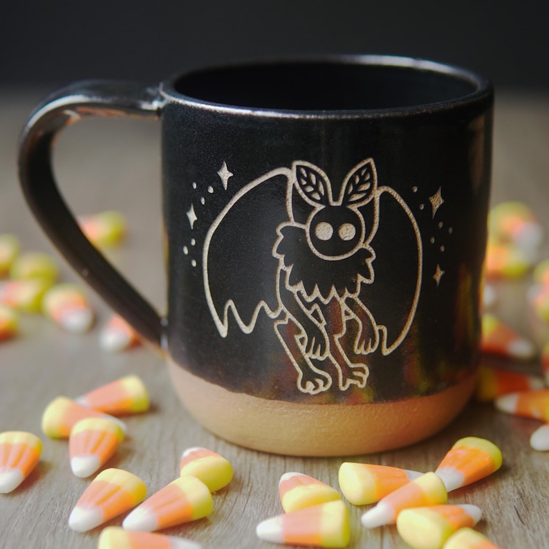 Mothman Mug - Classic Horror Monster Halloween Pottery, Farmhouse Style ...