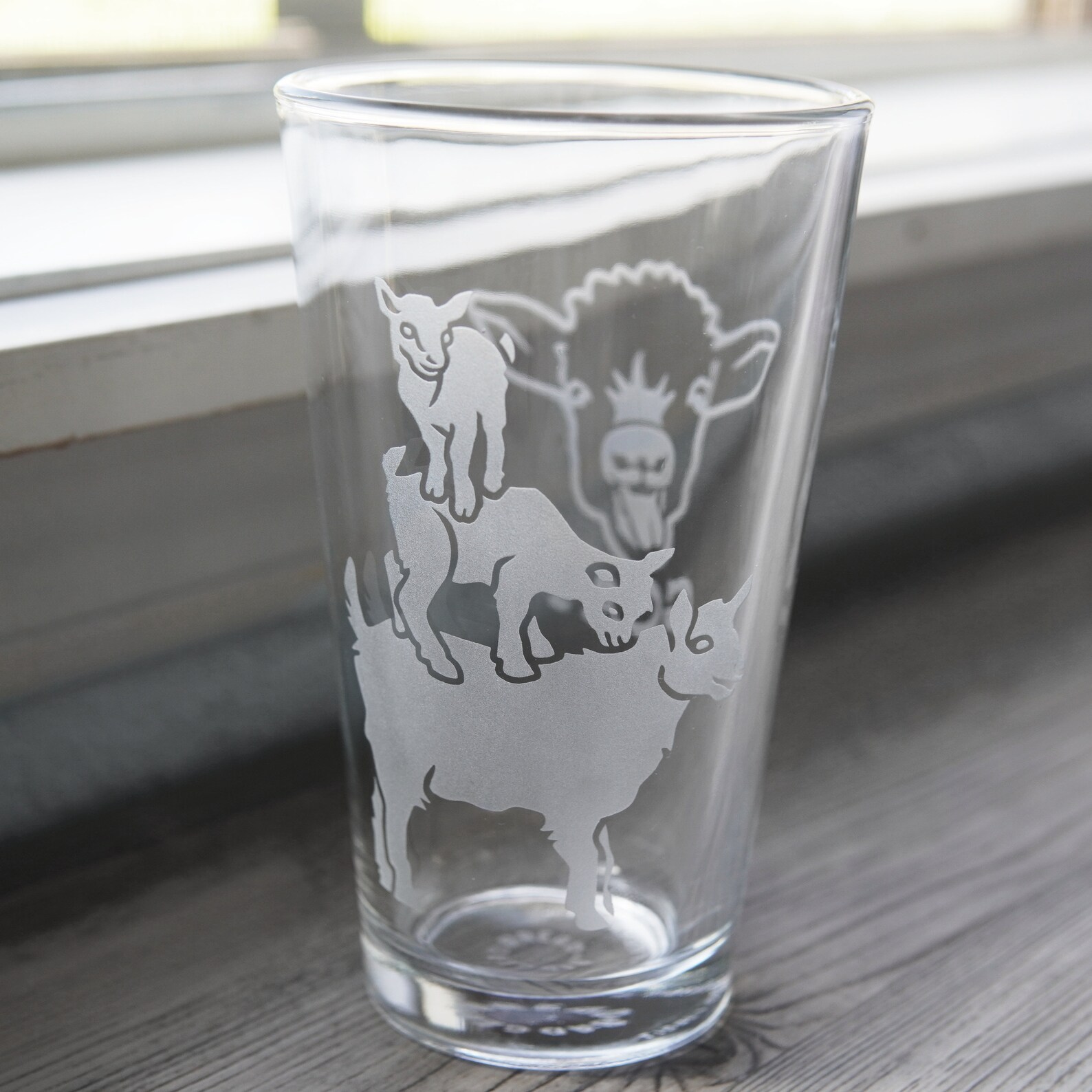GOAT Pint Beer Glass Greatest of All Time Baby Goats Kids - Etsy