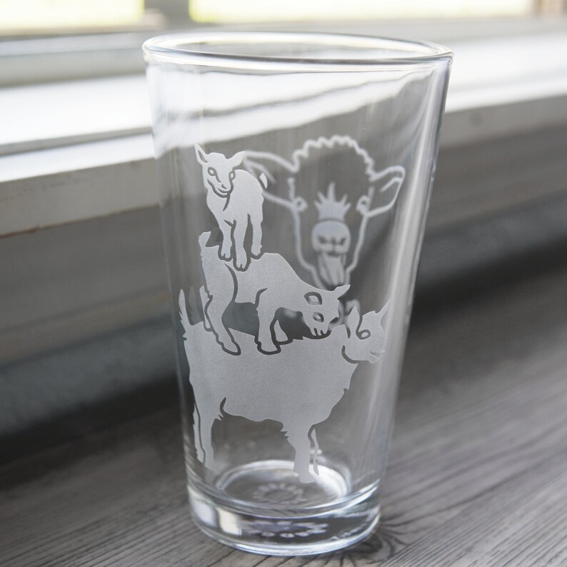 GOAT Pint Beer Glass Greatest of All Time Baby Goats Kids - Etsy