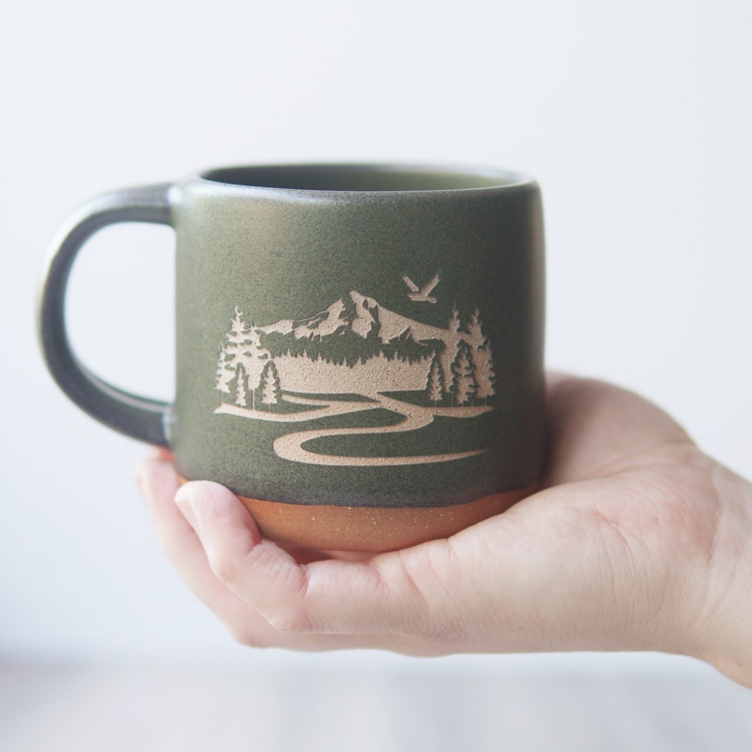 Mountain Mug Handmade Pottery Cup Mt. Hood - Etsy
