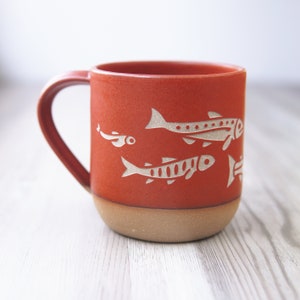 Salmon Fish Mug Sockeye Life Cycle Handmade Pottery - Etsy
