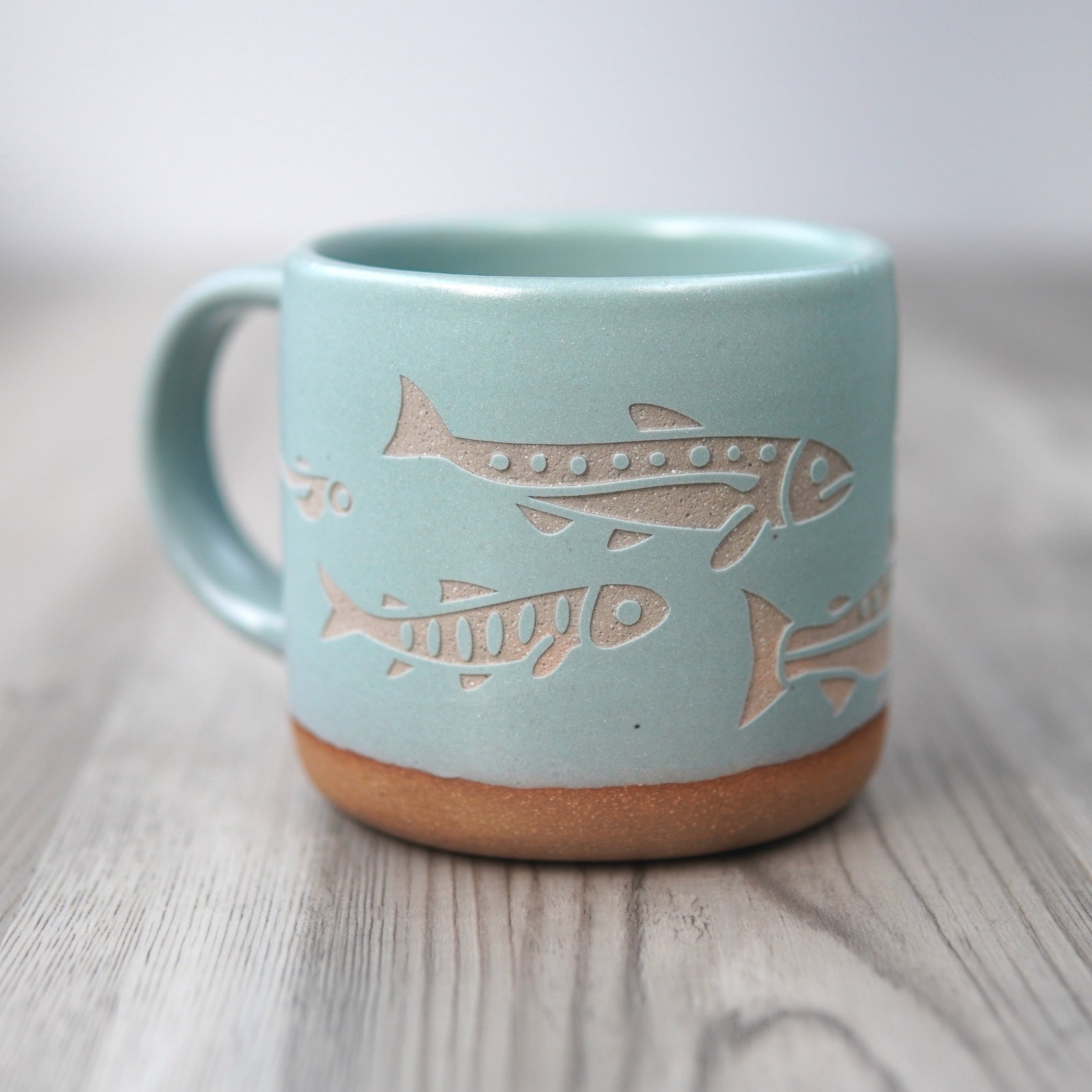 Salmon Fish Mug Sockeye Life Cycle Handmade Pottery - Etsy