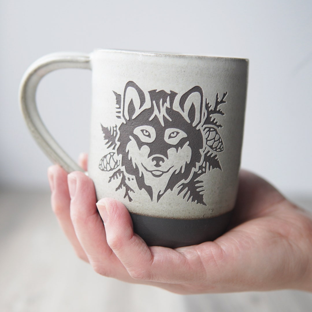 Wolf Mug Handmade Pottery Cup - Etsy