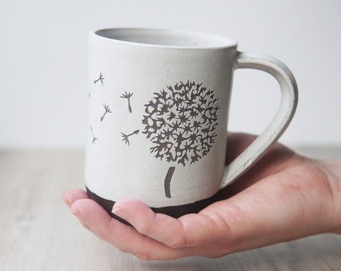 Dandelion Flower Mug Floral Rustic Pottery for Wishes and Good Luck - Etsy
