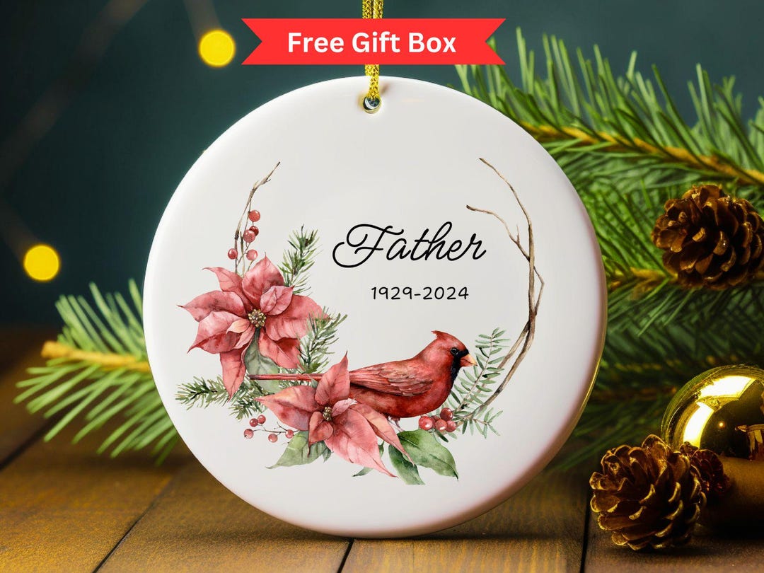 Custom Cardinal Ornament, Personalized Memorial Christmas Porcelain ...