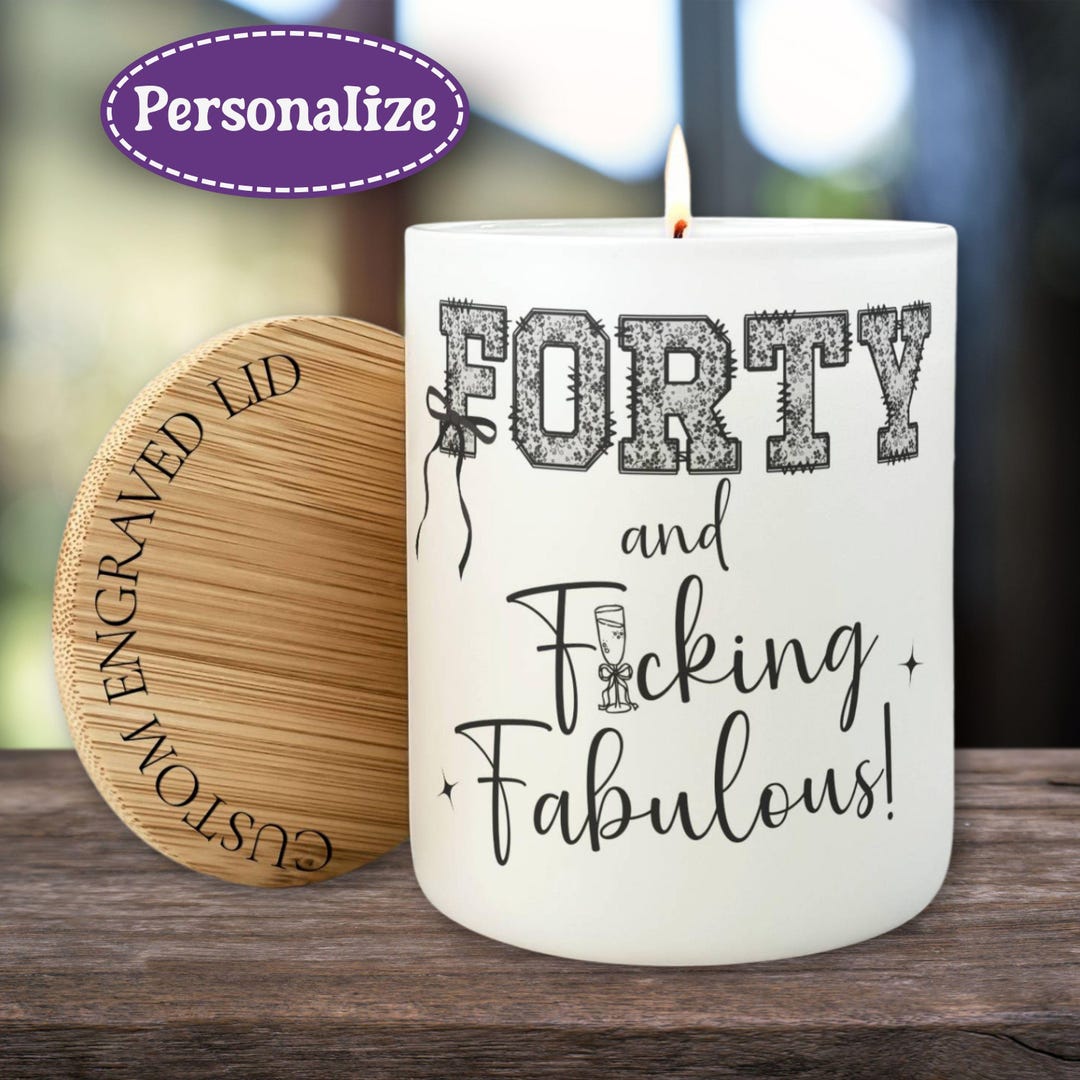 40th Birthday Gift, Personalized 40th Birthday Candle for Women, Black ...