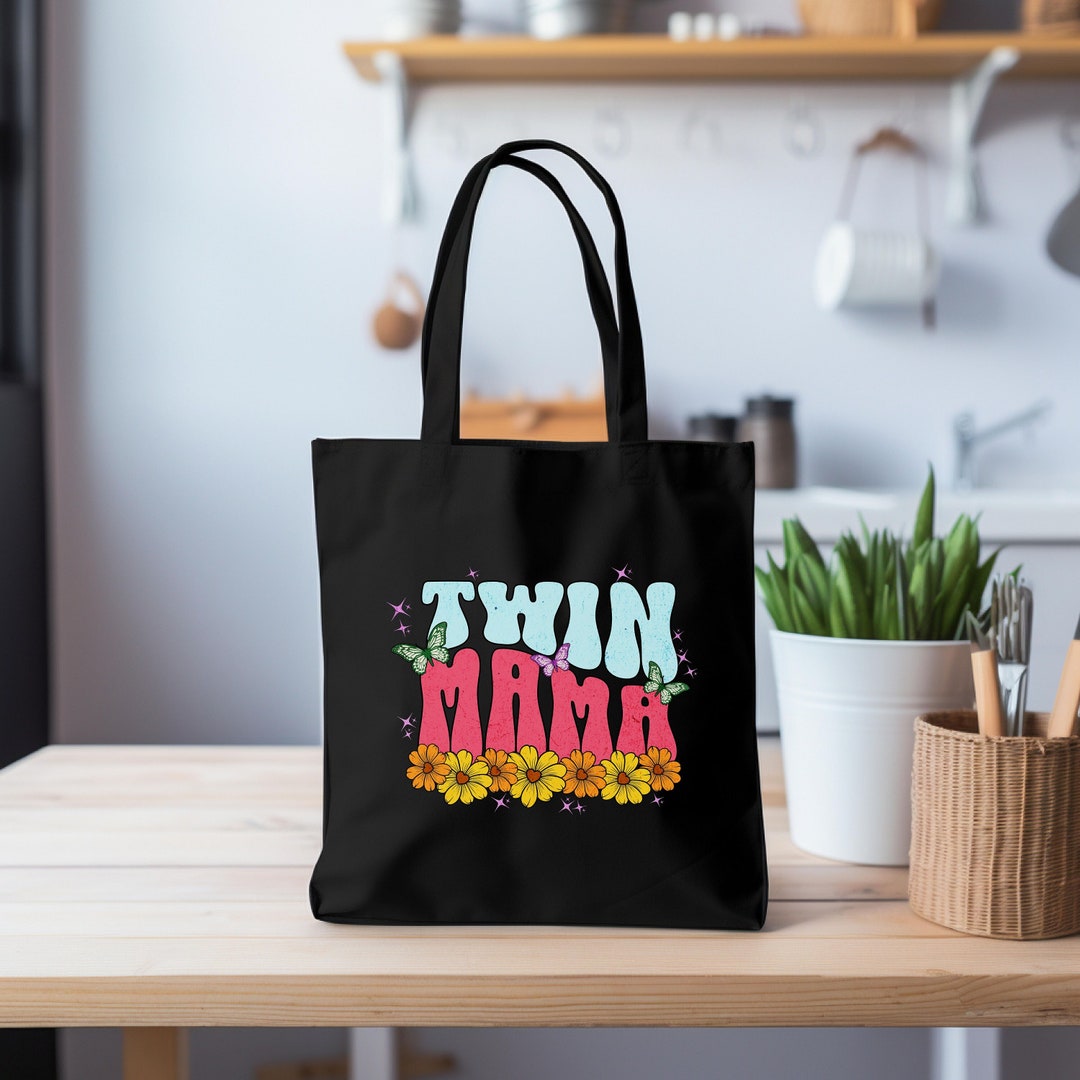 Canvas Tote Bag, Mom Tote, Mom of Twins Tote Bag, Gift for Mom, New Mom ...