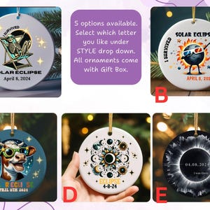 Funny Solar Eclipse Ornament, 2024 Eclipse Keepsake, I Was There Total ...