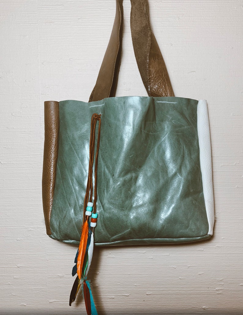 Handmade Native Inspired Shoulder Bag - Made With Genuine Leather, Faux ...