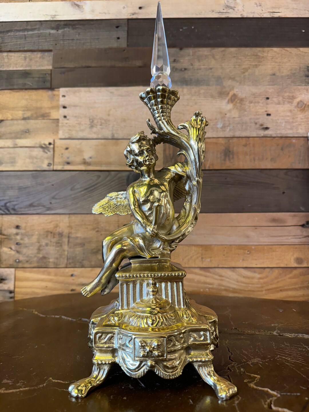 Handmade Angel Statue Holding Torch With Crystal Fire - Unique ...