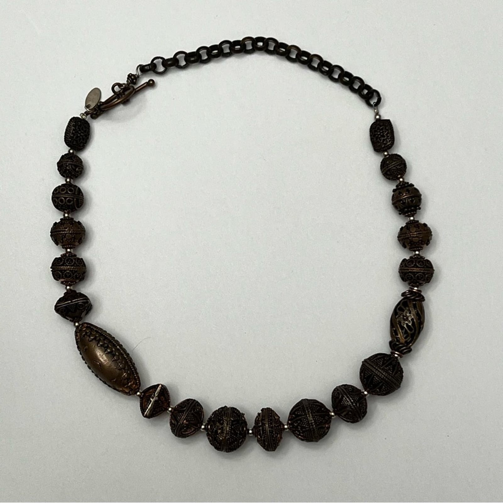 925 Sterling AKR Amy Kahn Russell Bronze Tone Cage Bead Necklace 16" - Etsy