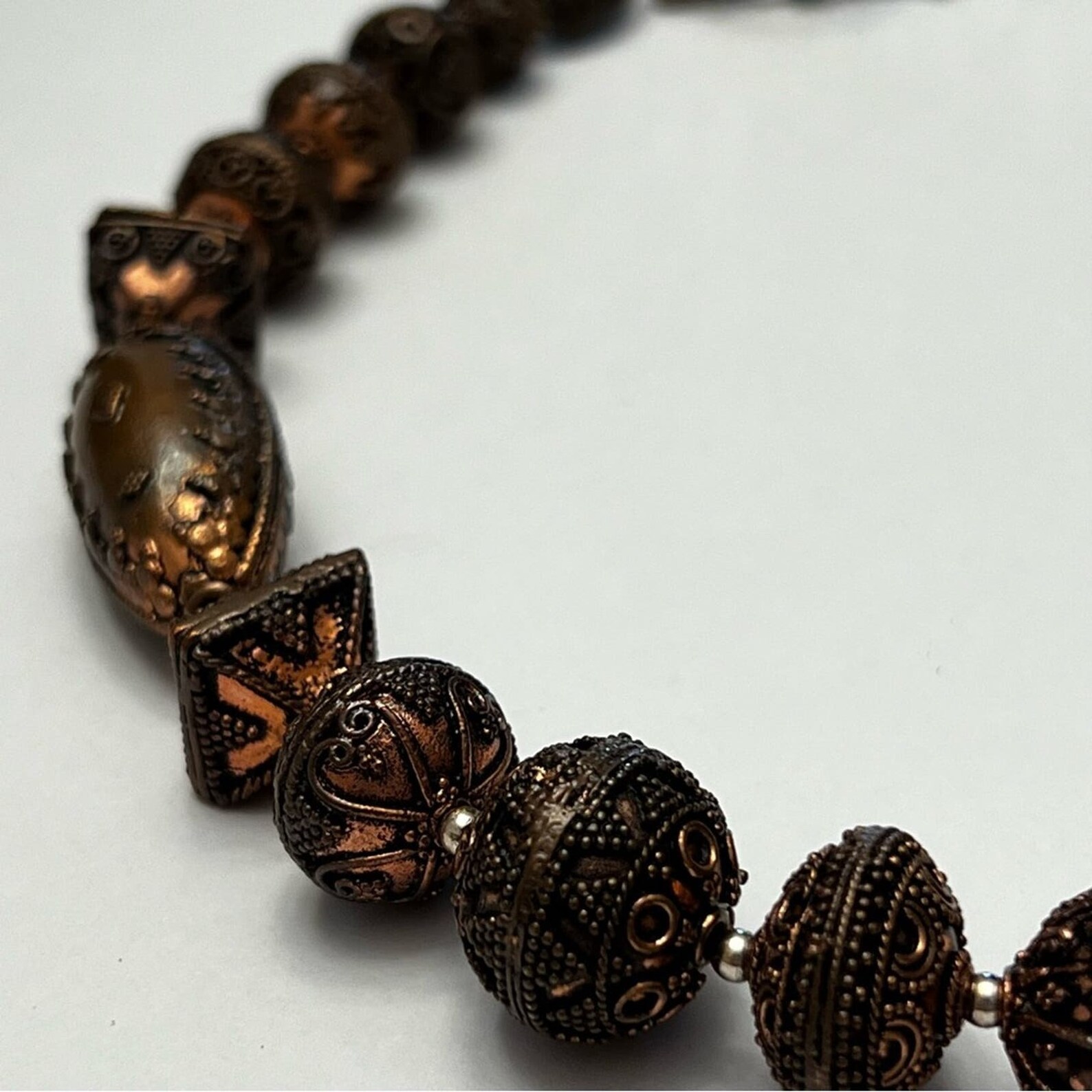 925 Sterling AKR Amy Kahn Russell Bronze Tone Cage Bead Necklace 16" - Etsy