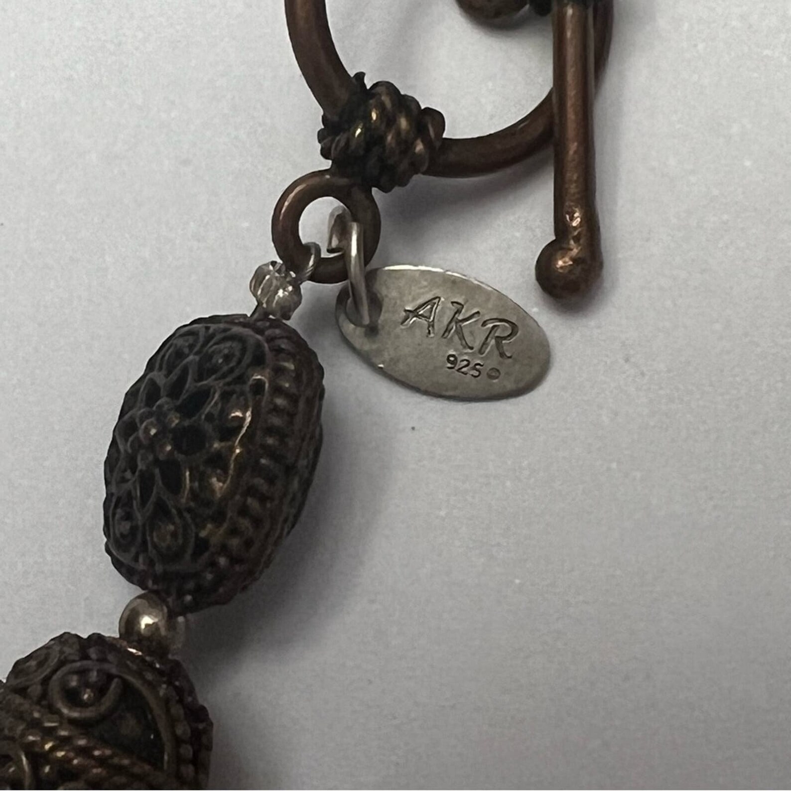 925 Sterling AKR Amy Kahn Russell Bronze Tone Cage Bead Necklace 16" - Etsy