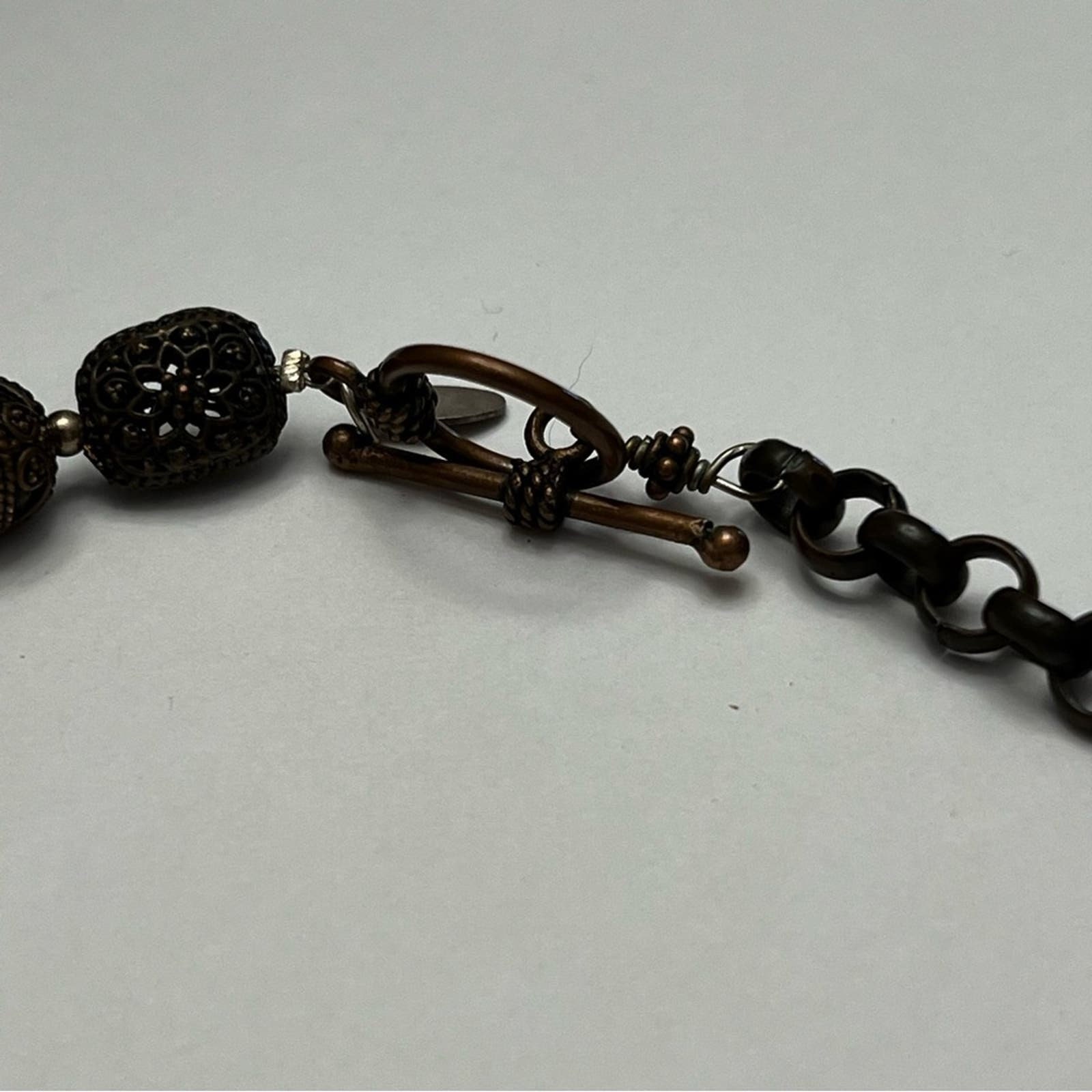 925 Sterling AKR Amy Kahn Russell Bronze Tone Cage Bead Necklace 16" - Etsy