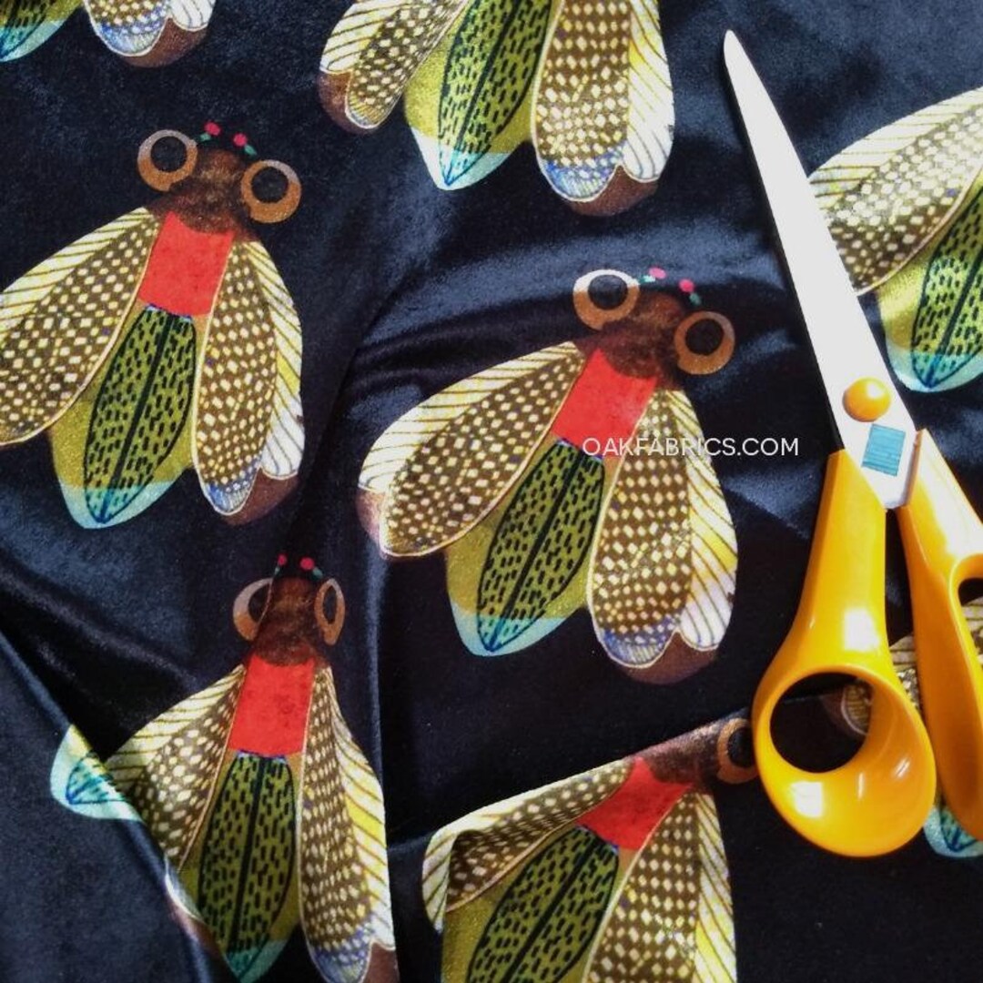 Printed Velour / Bug Formation / Black - Etsy