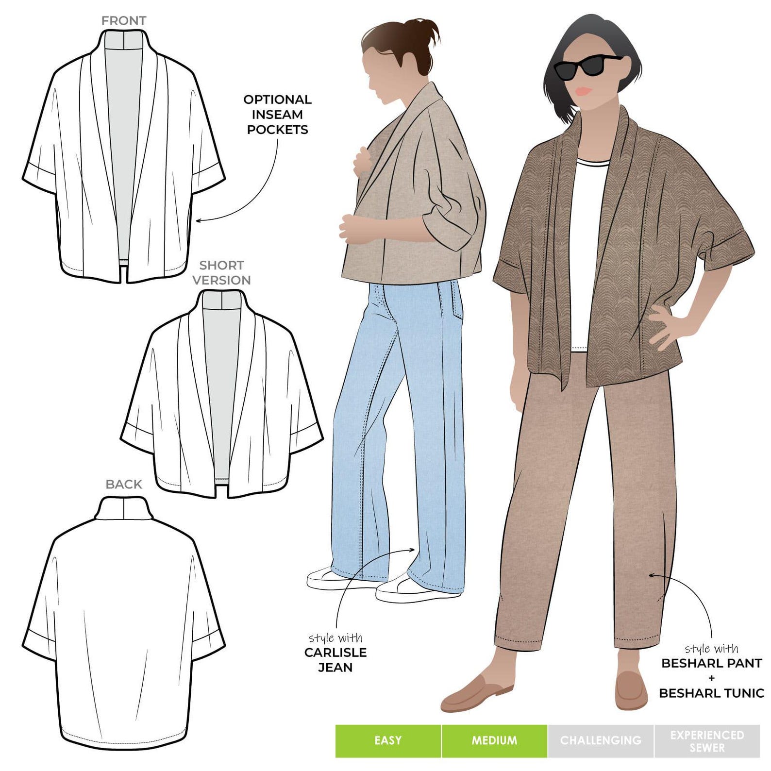 Style Arc / Printed Sewing Pattern / Besharl Jacket - Etsy