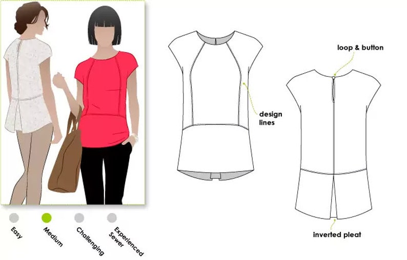 Style Arc / Printed Sewing Pattern / Rosie Top - Etsy