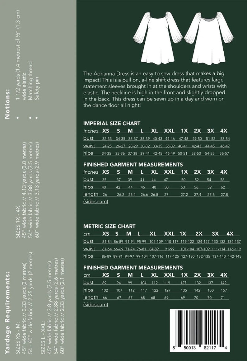 Friday Pattern Co US / Printed Sewing Pattern / Adrianna - Etsy