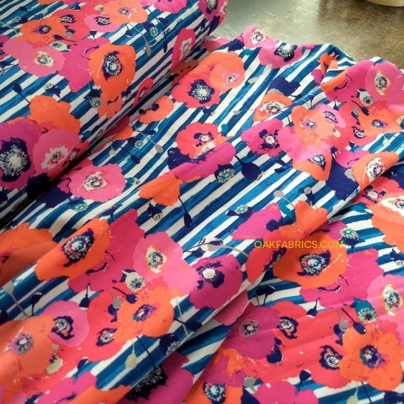 Jersey Knit / Summer Stripe | Etsy