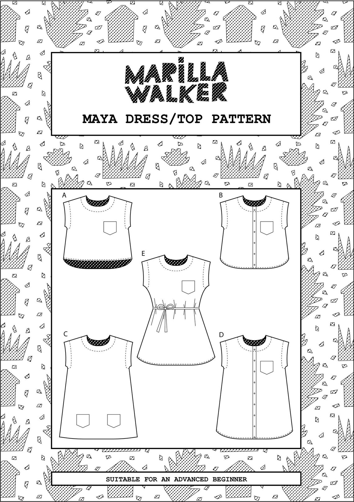 Marilla Walker UK / Printed Sewing Pattern / Maya Dress | Etsy