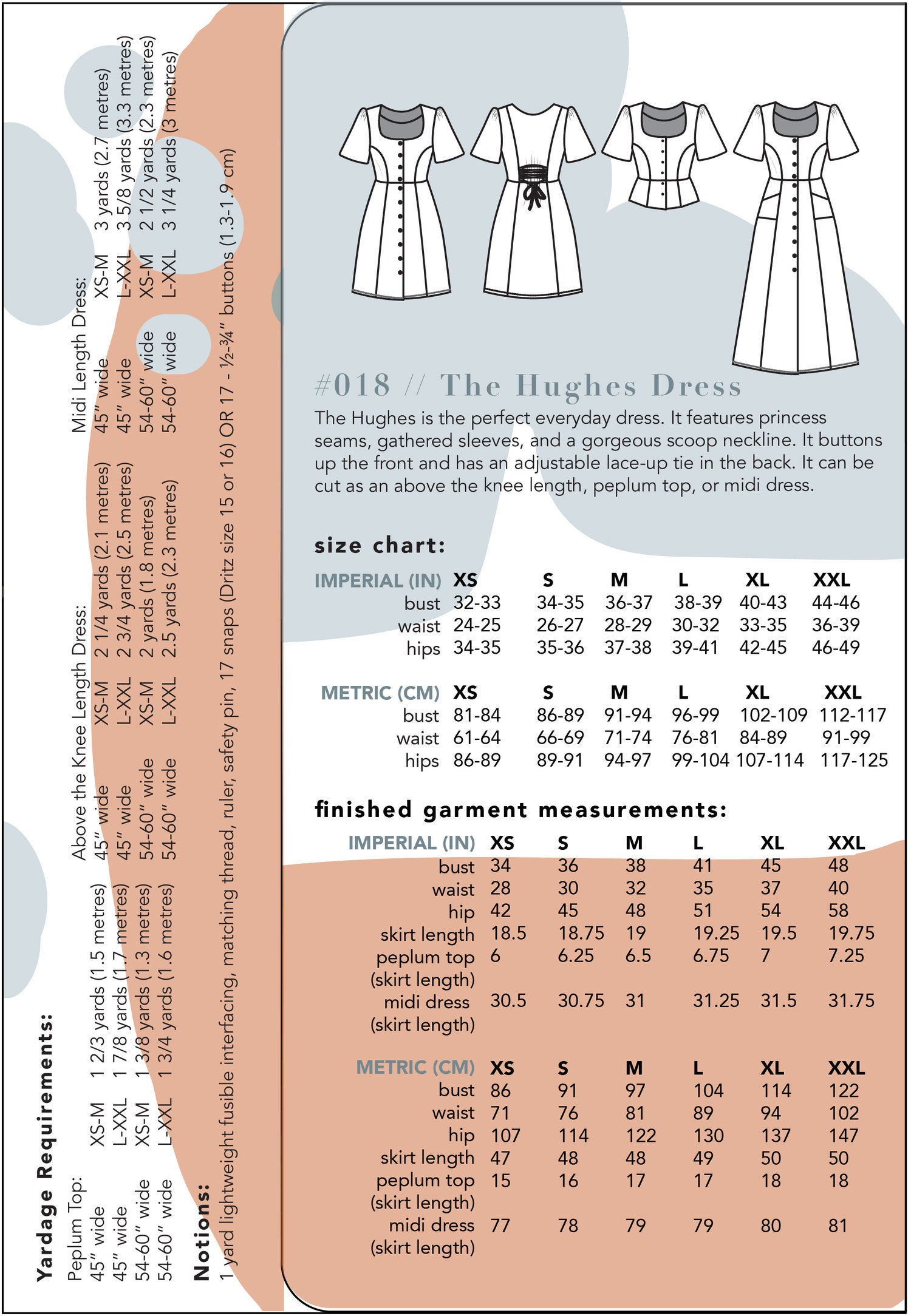 Friday Pattern Co US / Printed Sewing Pattern / Hughes Dress | Etsy