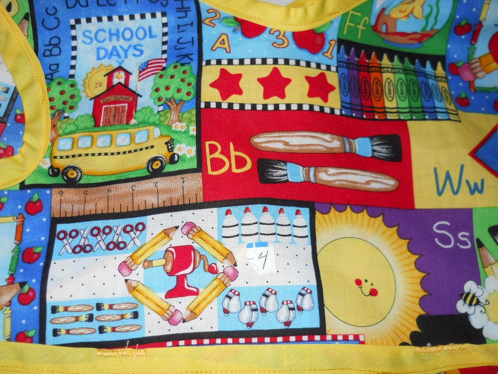 Back to School Apron With Yellow Trim and a Size Four. School With ...