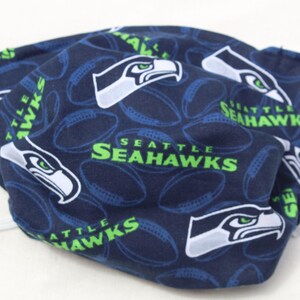 Seattle Seahawk Adult & Ex-large Face Mask, Reusable, 100% Cotton, Nose ...