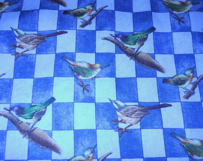 Six, Octagon Blue and White Check Bird Placemats With Christmas on ...
