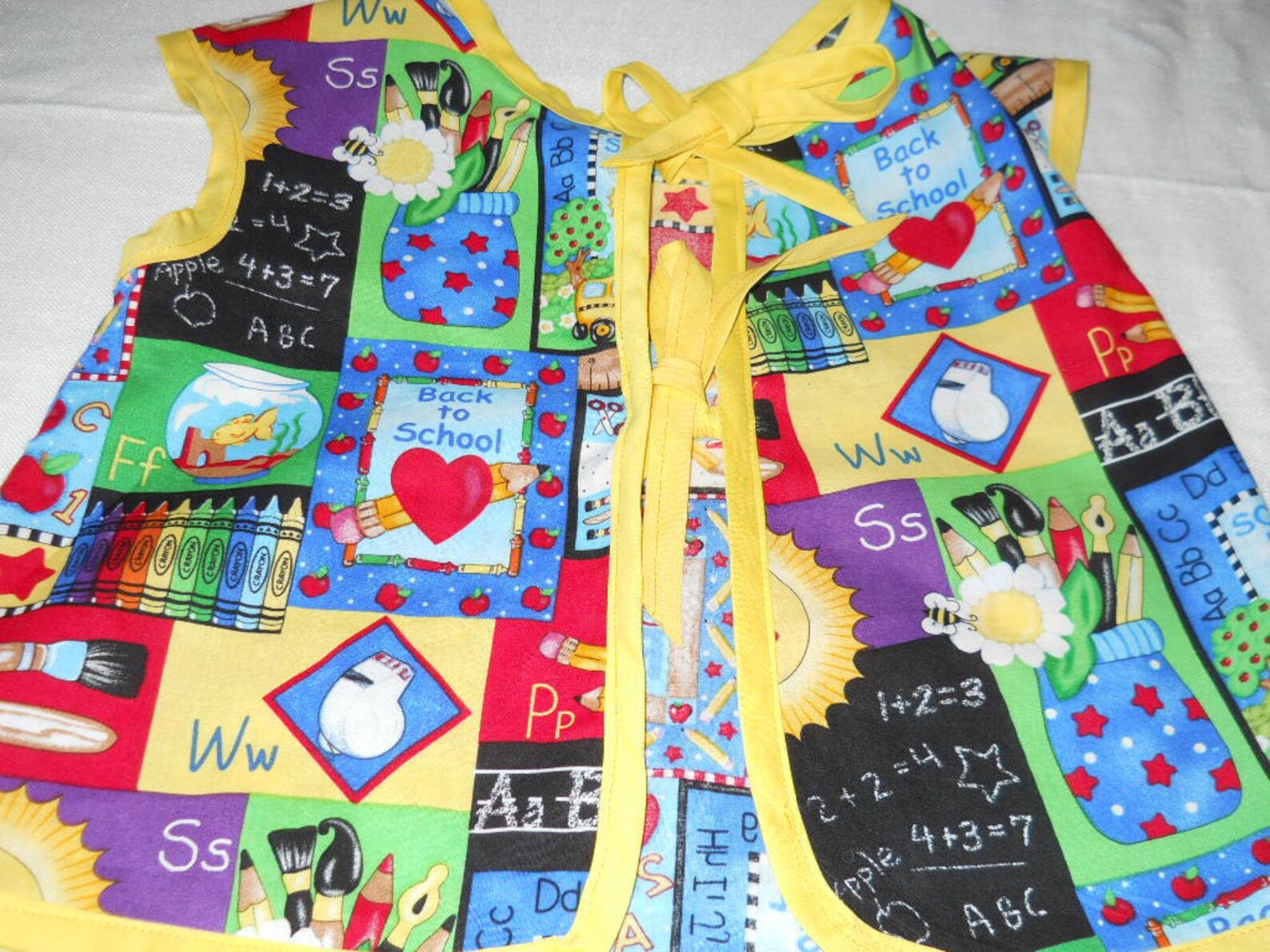 Back to School Apron With Yellow Trim and a Size Four. School With ...