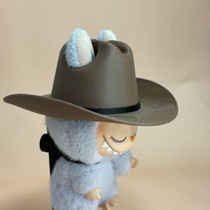 Labubu Cowboy Hat With Black Band - Desk Decor - Gaming Setup ...