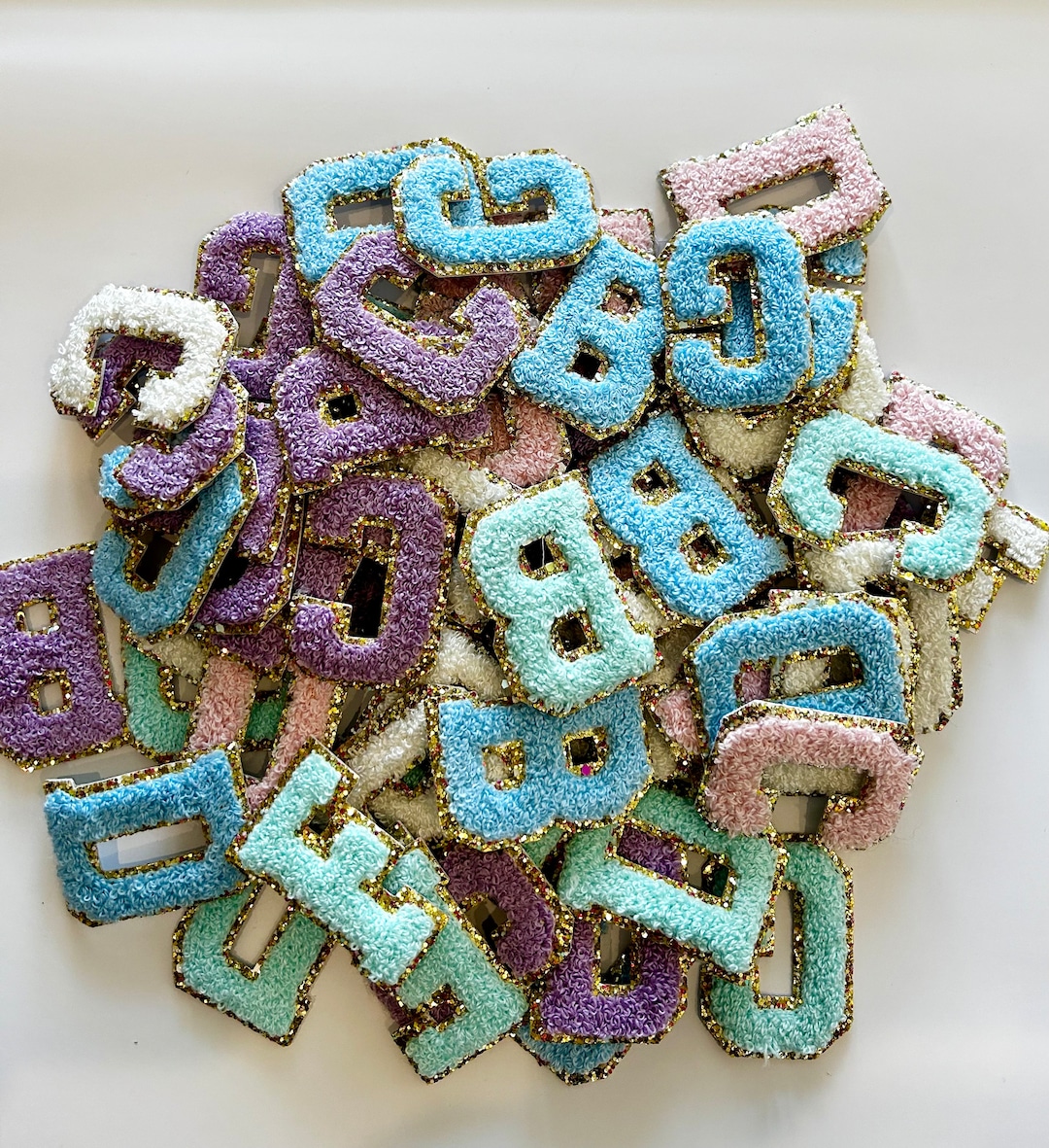 Chenille Letter Patch: Pastel Gold Glitter Varsity Letter (6.2 Cm) - Etsy