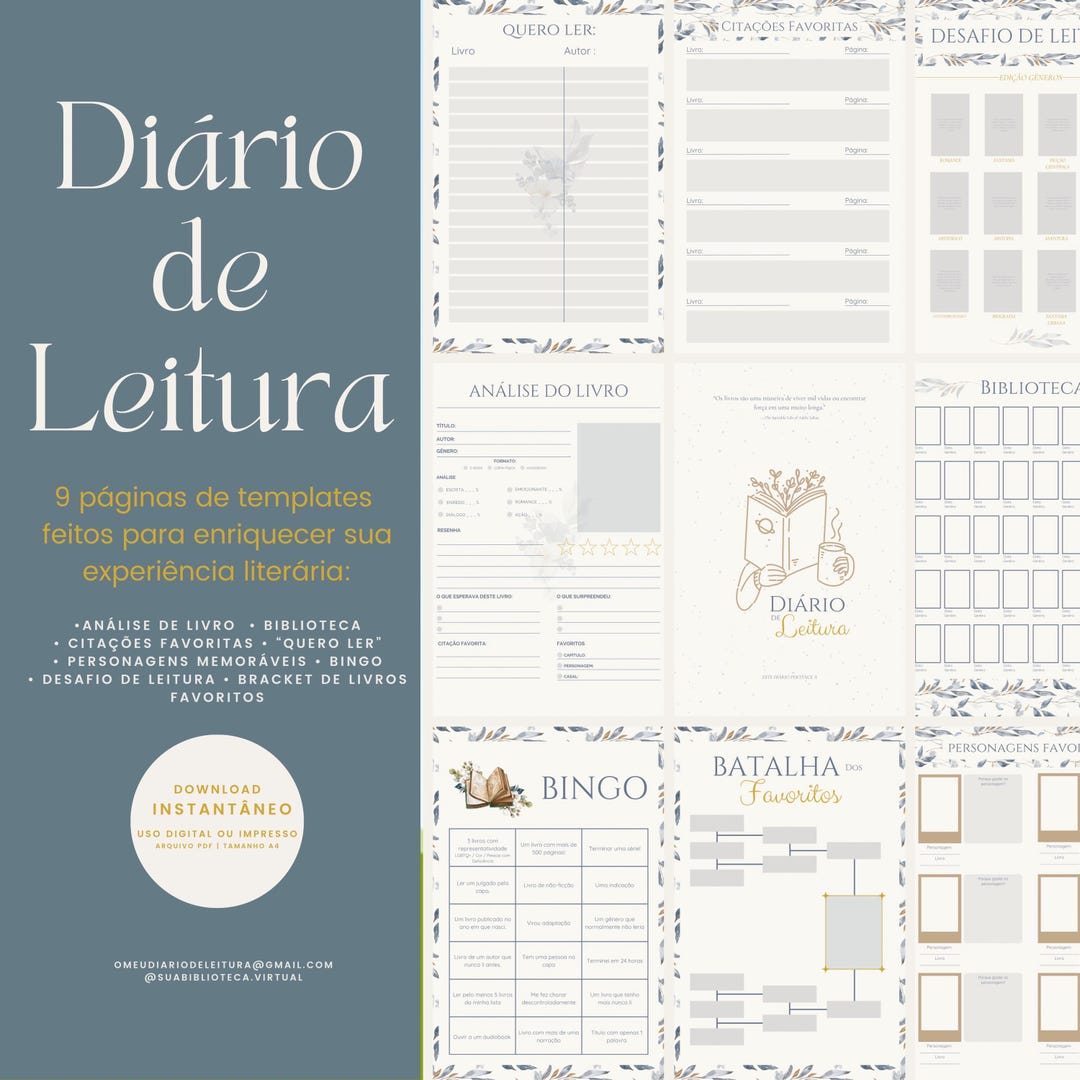 Reading Diary Template - Etsy