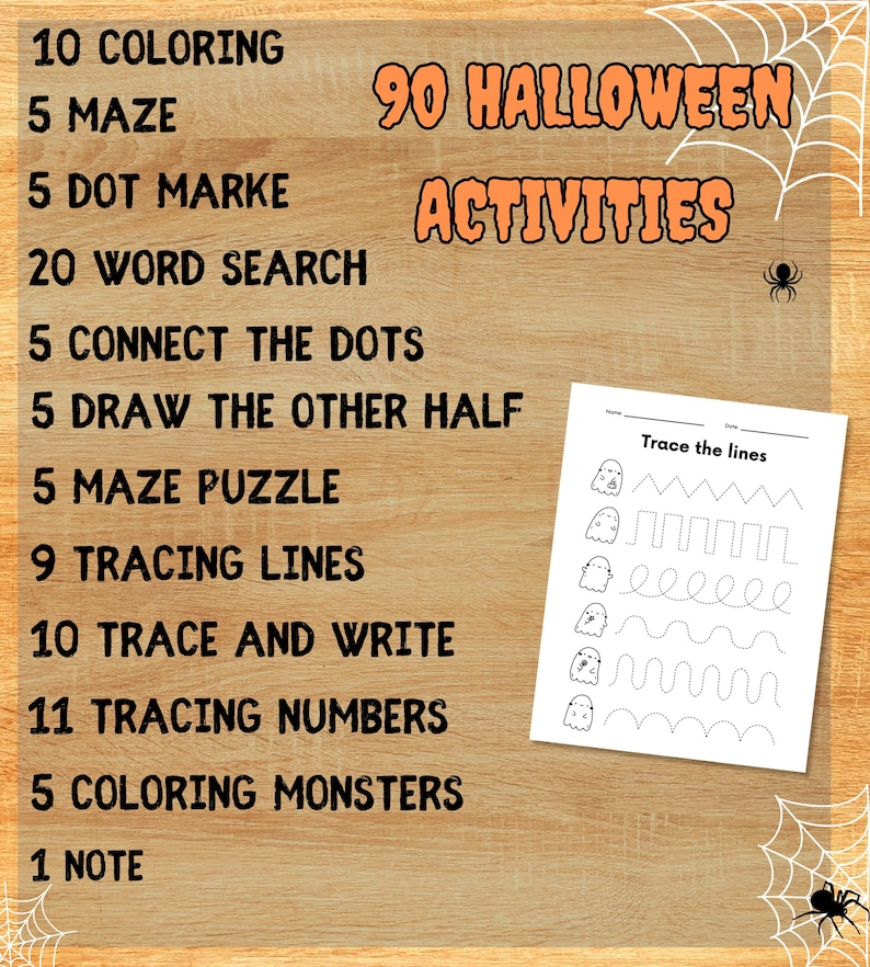 Halloween Activity Pack, Coloring Pages, Word Search (PDF) - Etsy