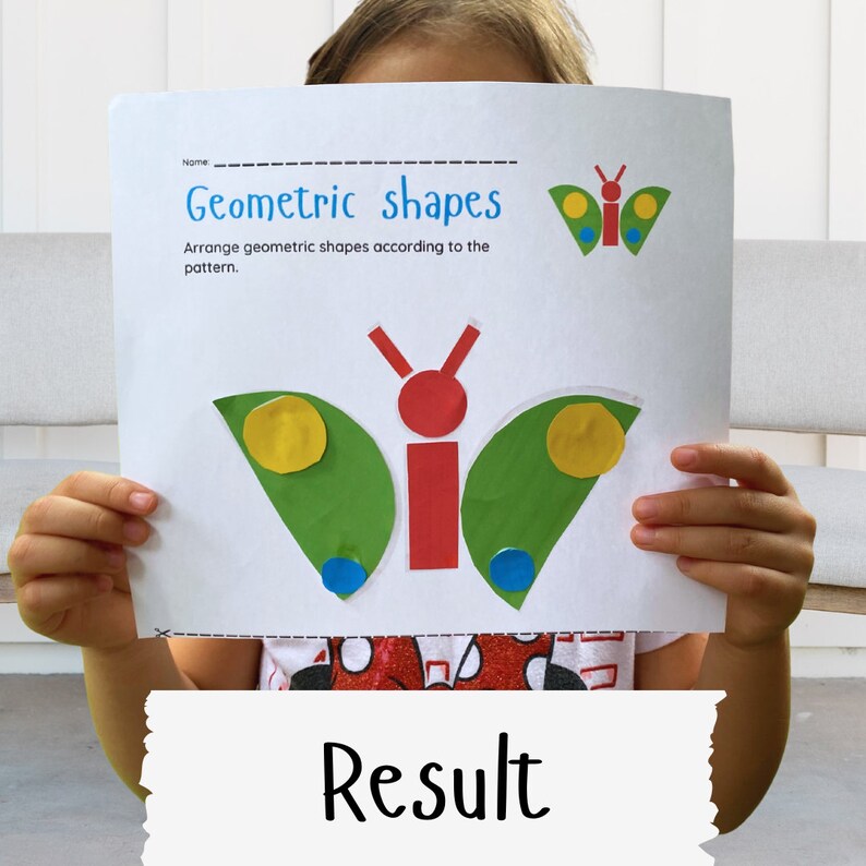 Geometric Shapes Cut and Paste Activity, Preschool Kindergarten ...
