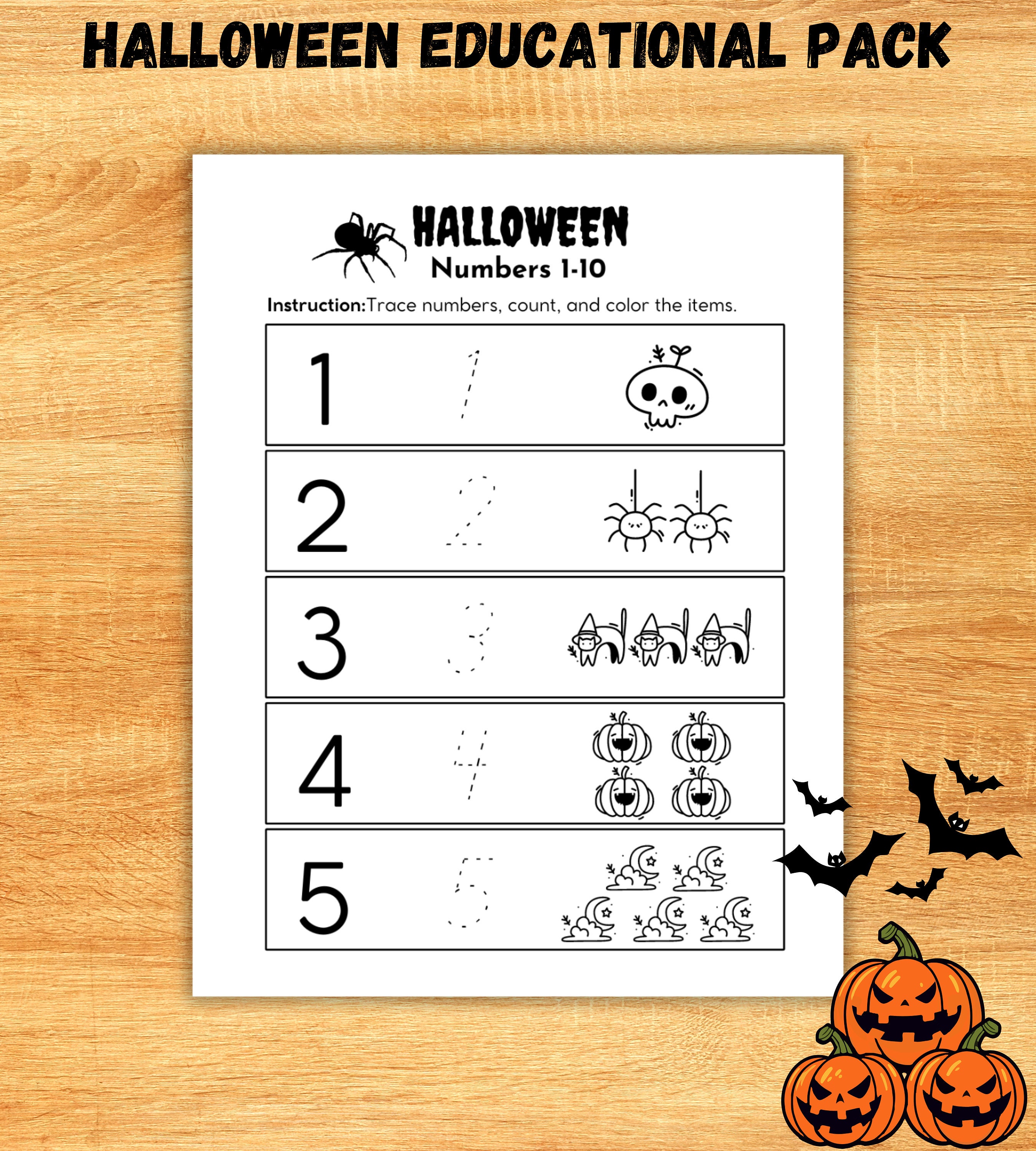 Halloween Educational Pack, Printable Kids Halloween Activities ...