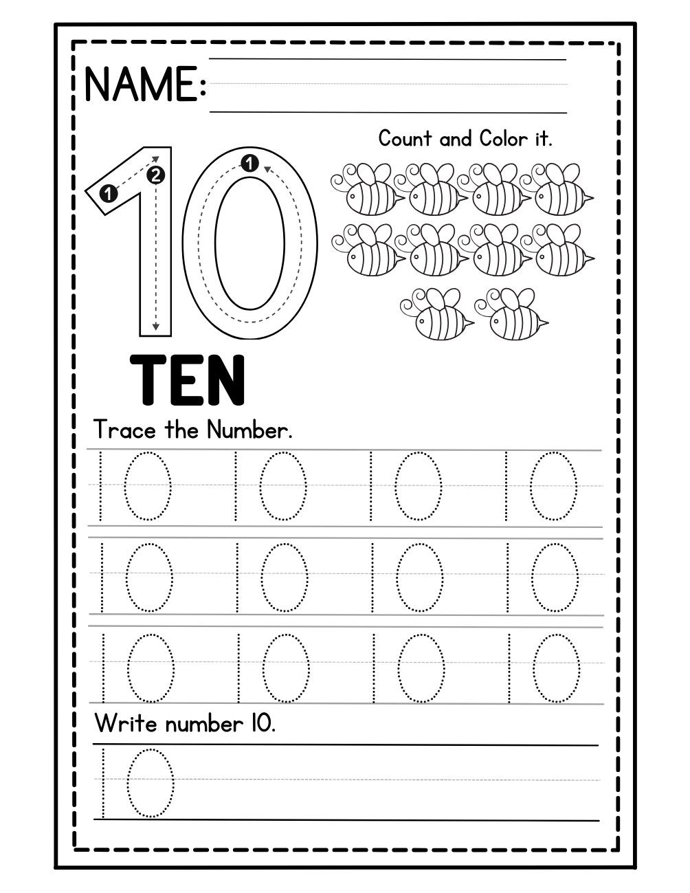 Number Tracing Worksheets, Traceable Numbers, Preschool Worksheets ...