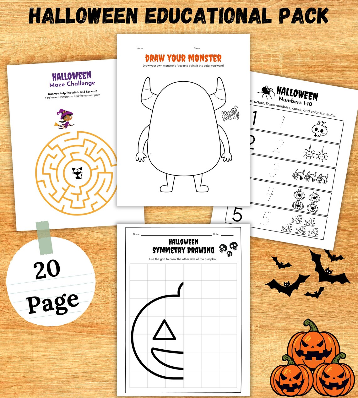 Halloween Educational Pack, Printable Kids Halloween Activities ...